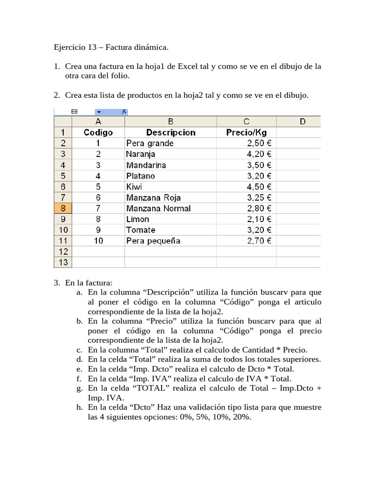 ejercicio factura | PDF