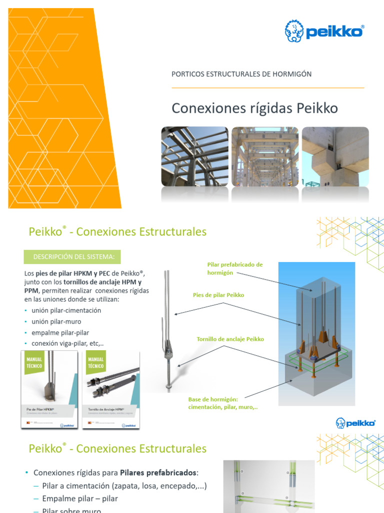 Conexiones Rígidas Peikko para Estructuras | PDF | Fundación ...