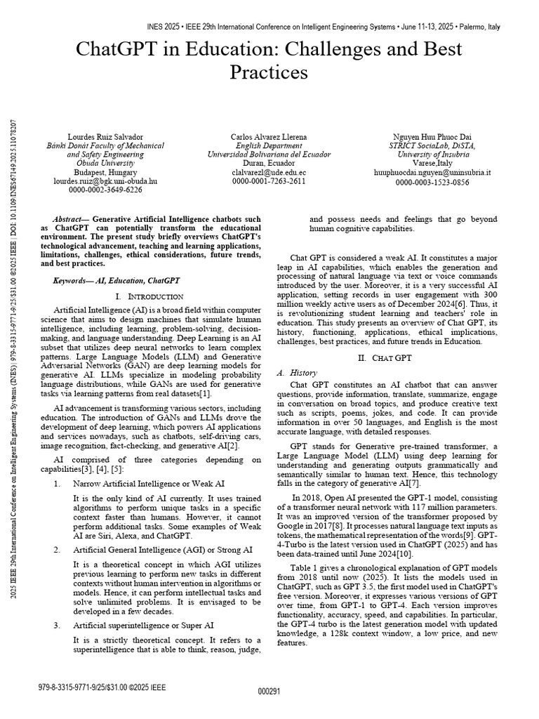 ChatGPT in Education Challenges and Best Practices | PDF | Artificial ...