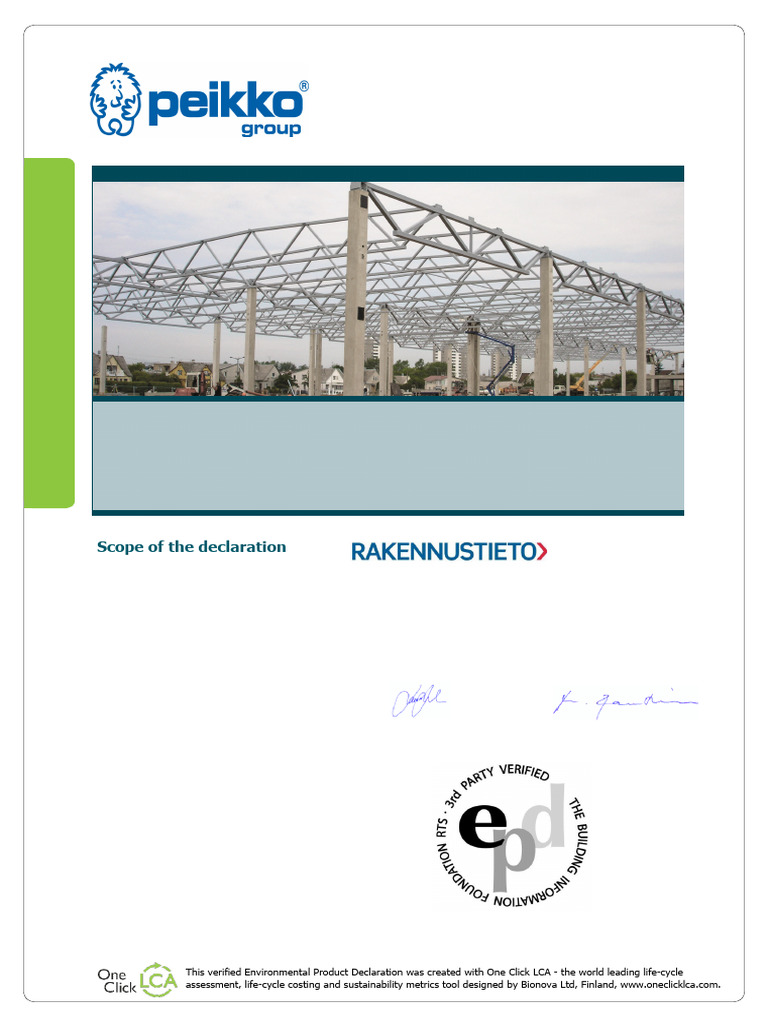 Peikko EPD for Steel Structures | PDF