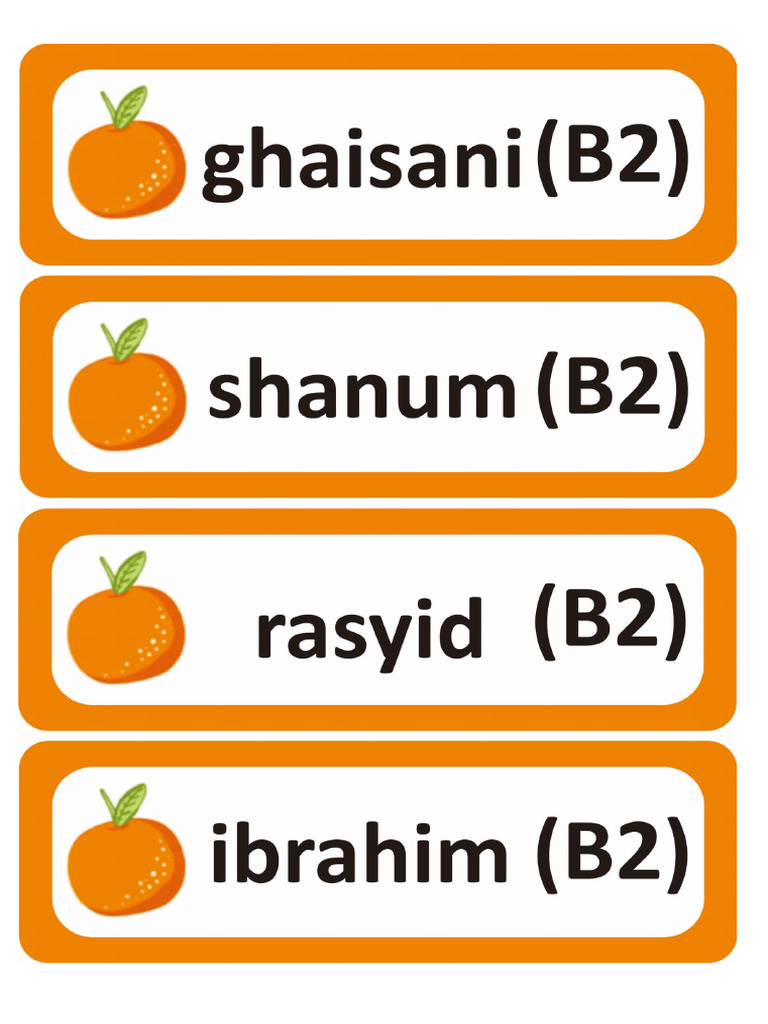 Map Nama Siswa B2 TKIT Fatahillah | PDF