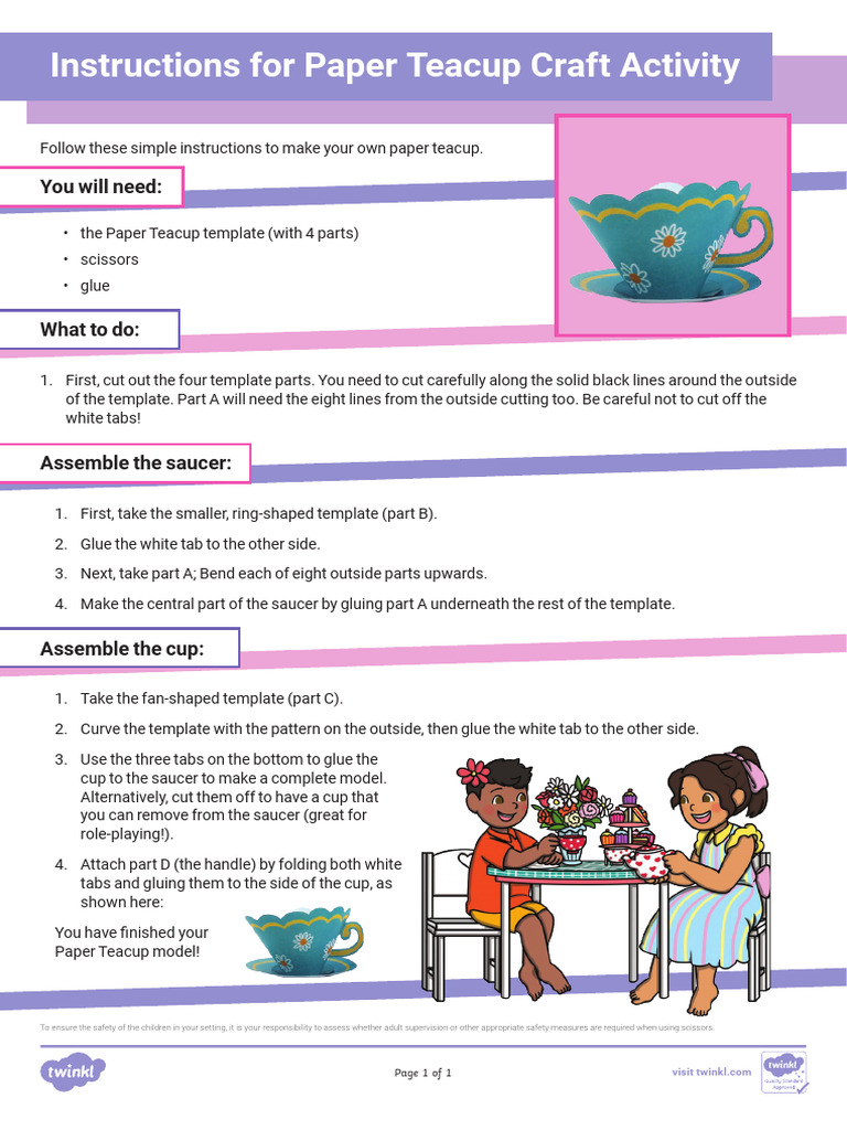 Paper Teacup Craft Instructions | PDF