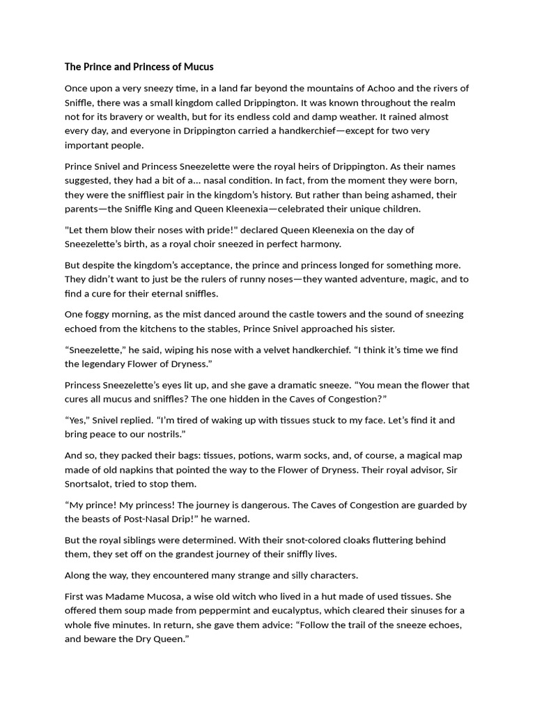 The Prince and Princess of Mucus | PDF