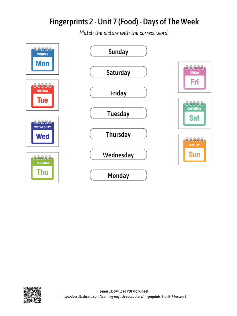 Days of The Weeks Worksheets 4 | PDF