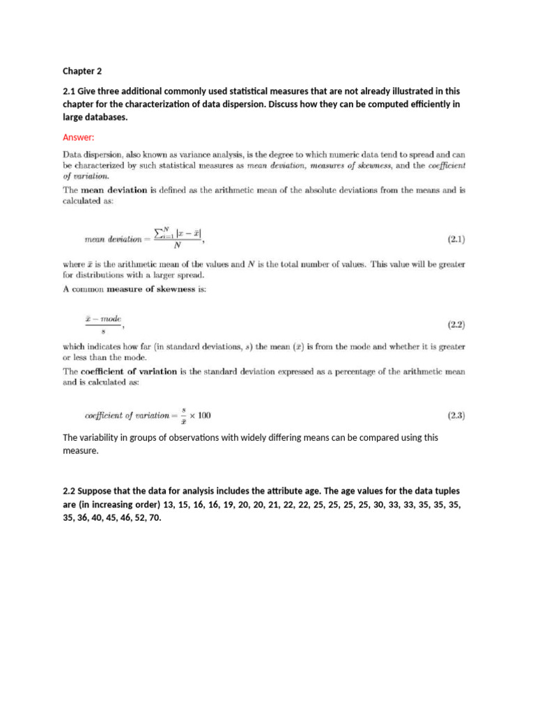 Data Mining Solution | PDF | Median | Standard Deviation