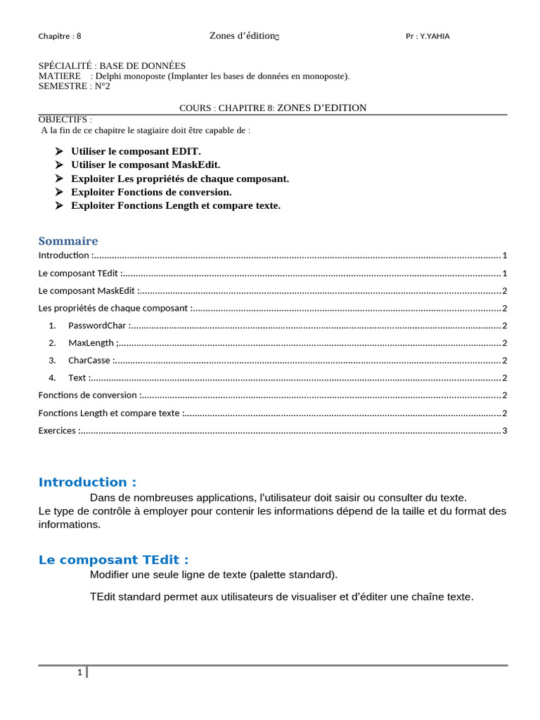 Chapitre 8 - Zones D'édition | PDF | Entier naturel | Décimal