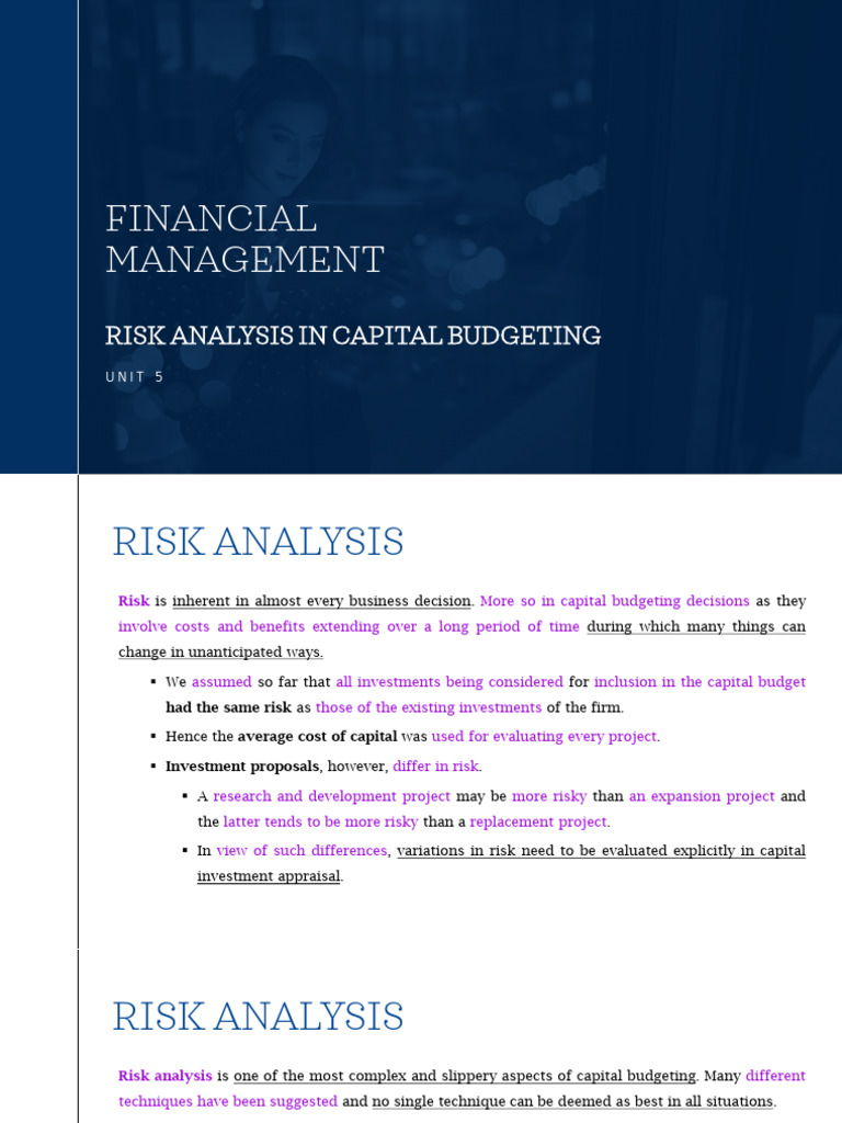 Financial Management - Unit 5 | PDF | Net Present Value | Risk