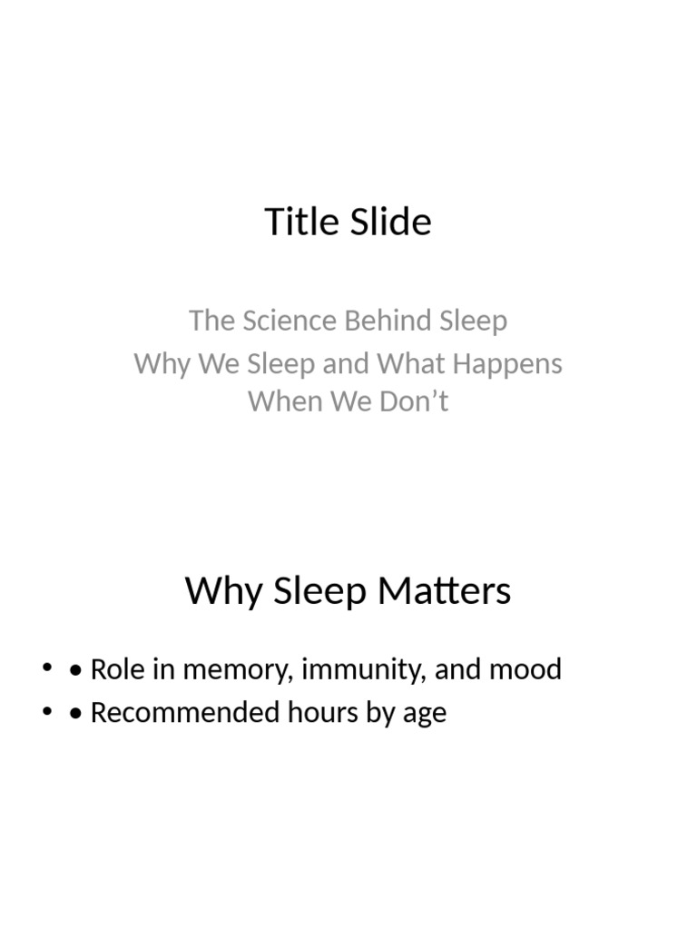 The Science Behind Sleep | PDF