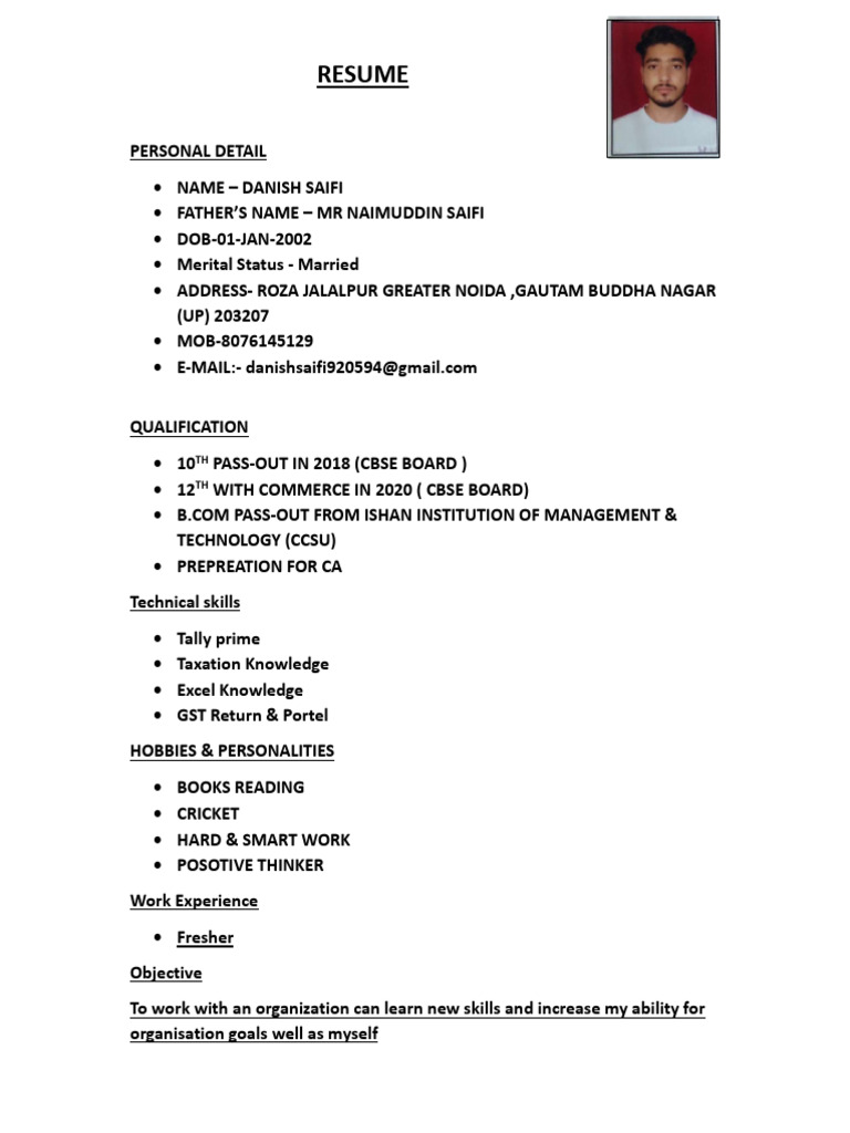 Danish Saifi Resume PDF | PDF