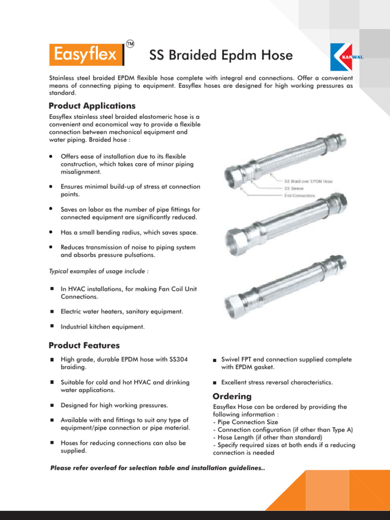 SS Braided EPDM Hose Overview | PDF | Pipe (Fluid Conveyance ...