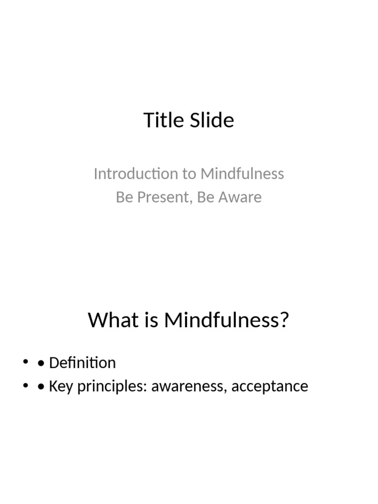 Introduction To Mindfulness | PDF
