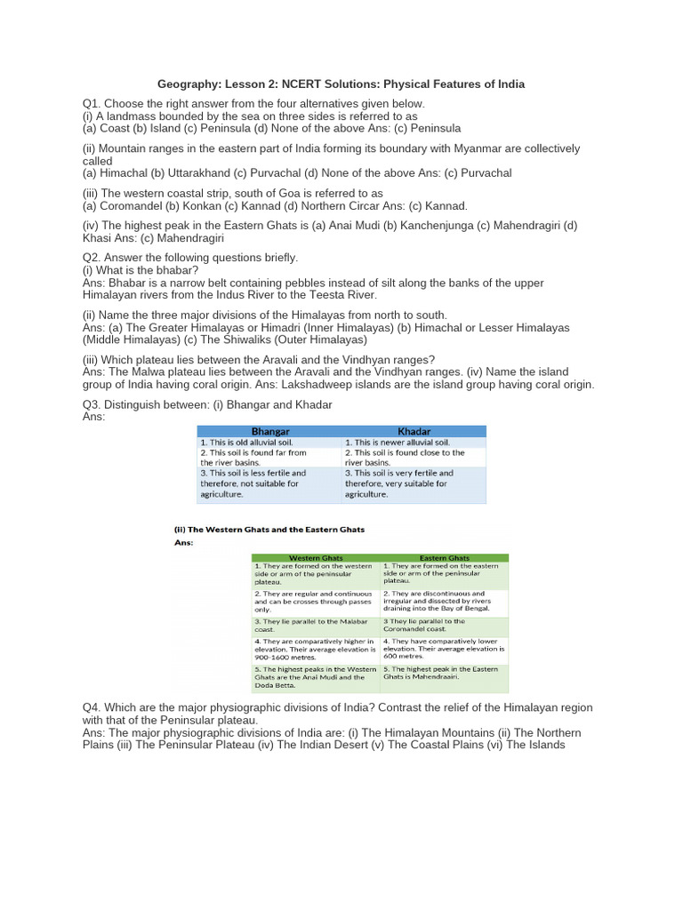 Class 9 Geography LN 2 Physical Features of India Full Notes | PDF ...