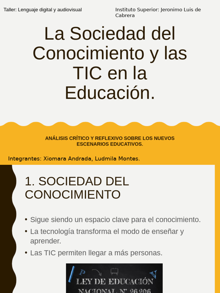 Sociedad Del Conocimiento y TIC Presentacion Xiomara y Ludmila | PDF