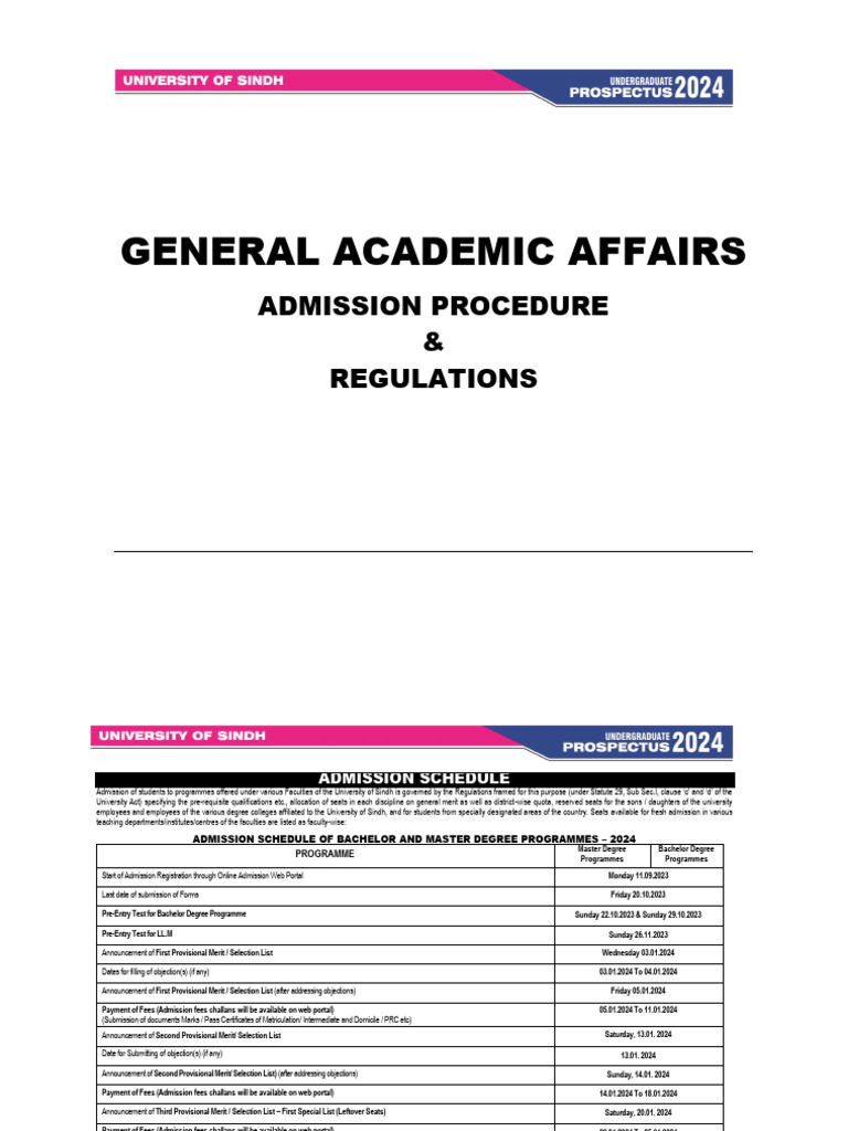 Standard 13 Annex 3 Admission Rules Prospectus 2024 | PDF | University ...