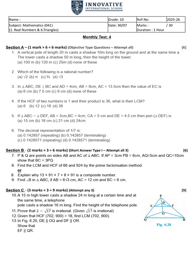 G10 MATH MT 1&6!25!26.Docx - Google Docs | PDF | Elementary Mathematics | Mathematics