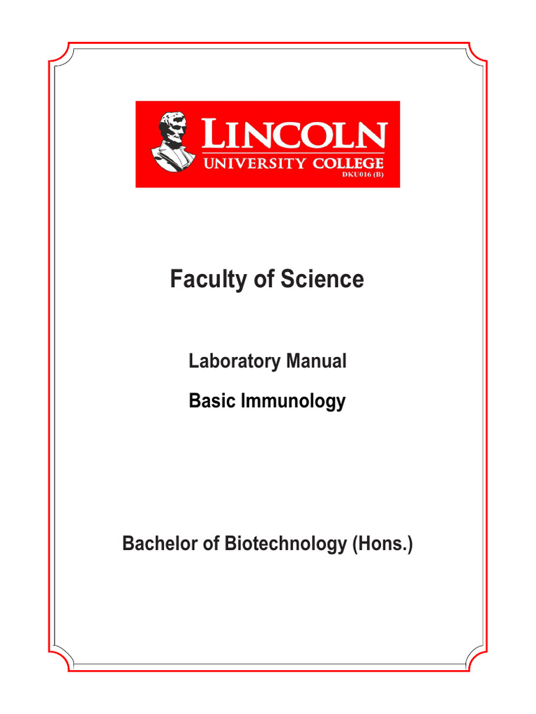 Basic Immunology Laboratory Manual | PDF | Blood Type | Elisa