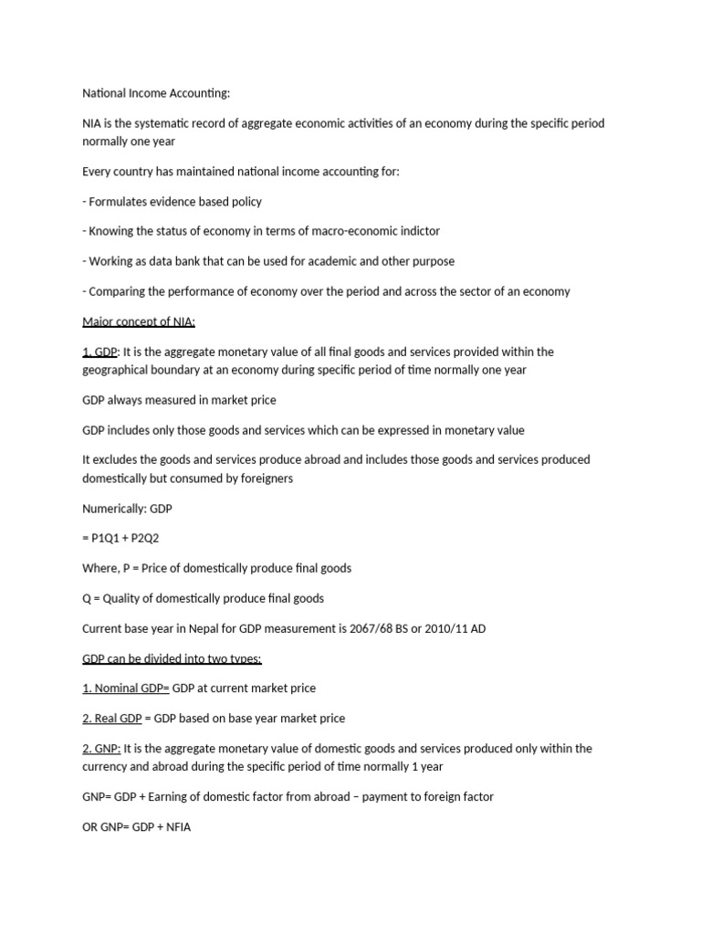 National Income Acccounting | PDF | Gross Domestic Product | Macroeconomics