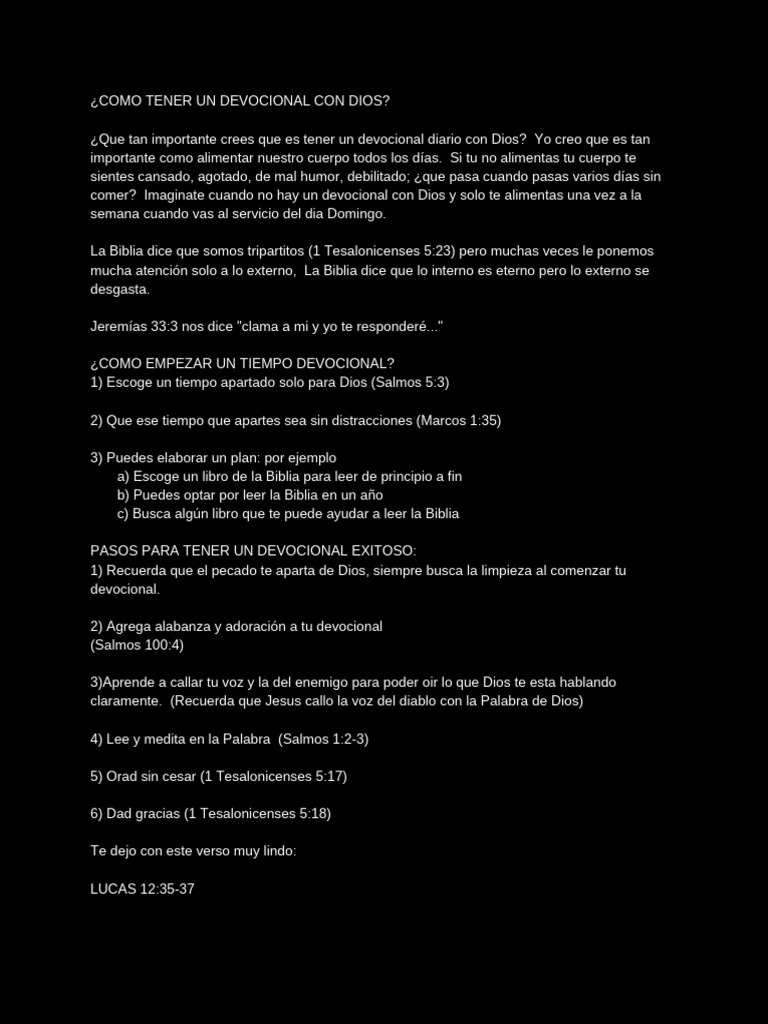 Cómo Tener un Devocional Diario con Dios | PDF
