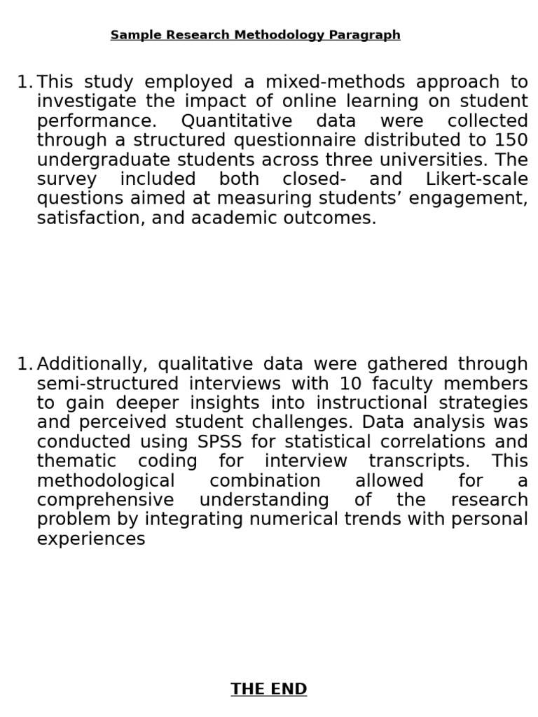 Sample Research Methodology Paragraph | PDF