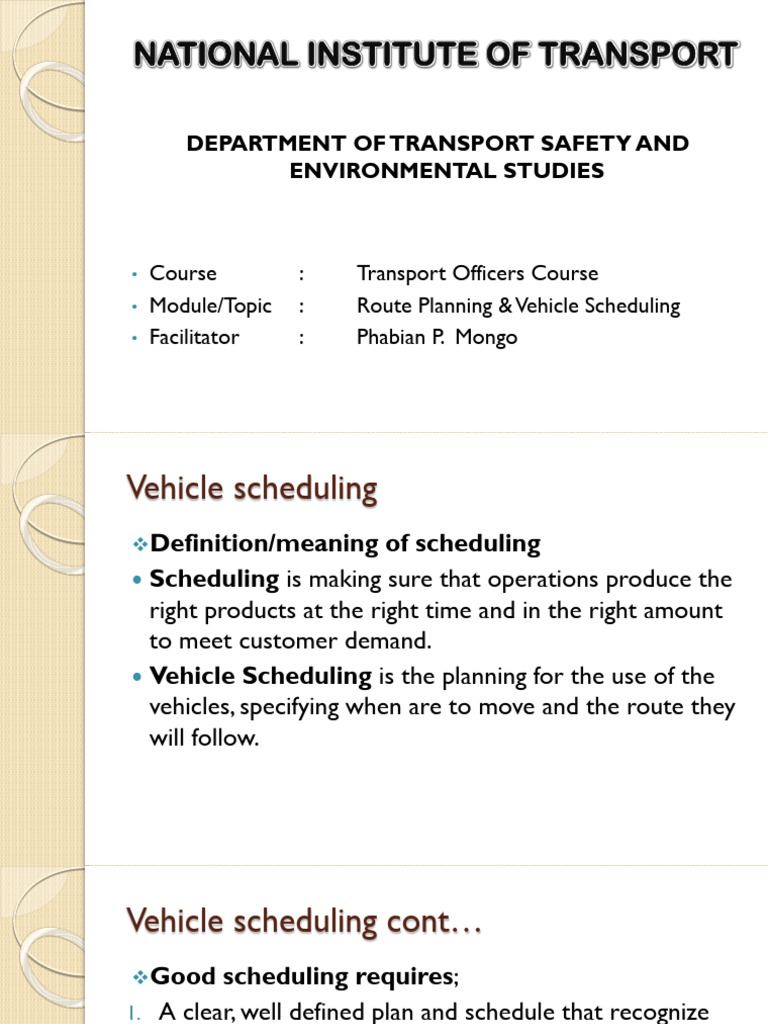 Route Planning en Scheduling | PDF