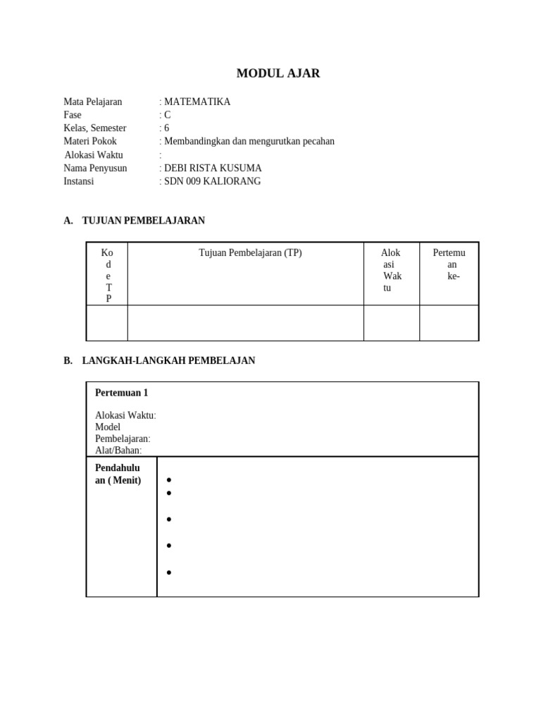 Membuat Modul Ajar | PDF