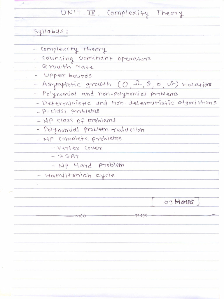 Unit IV - Complexity Theory | PDF