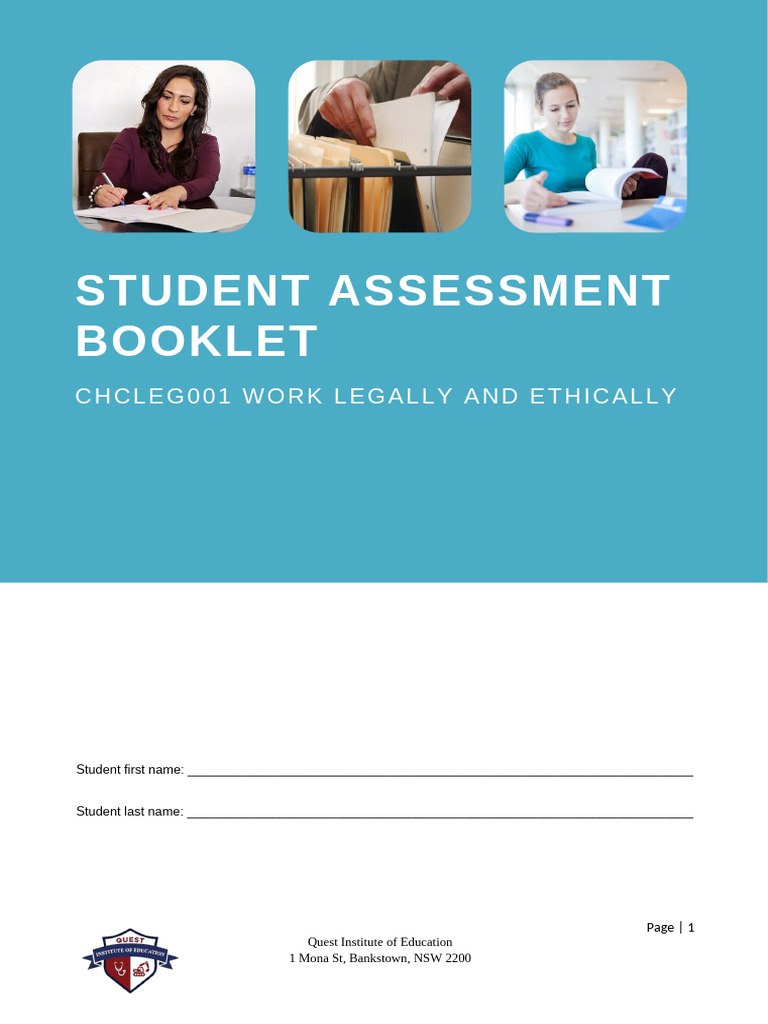 CHCLEG001 Student Assessment Guide | PDF