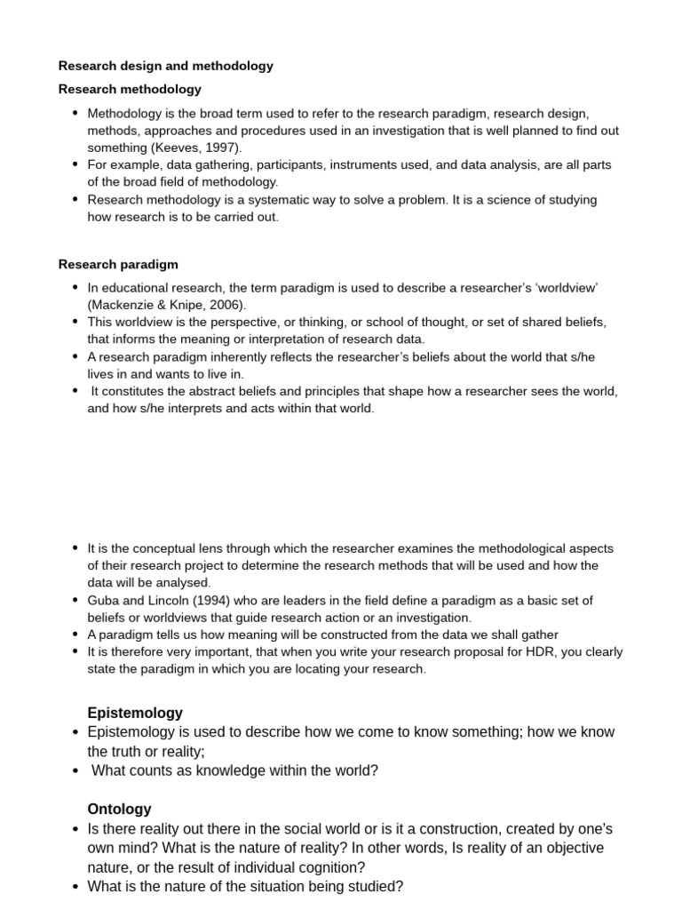 Research Design and Methodology | PDF | Methodology | Positivism