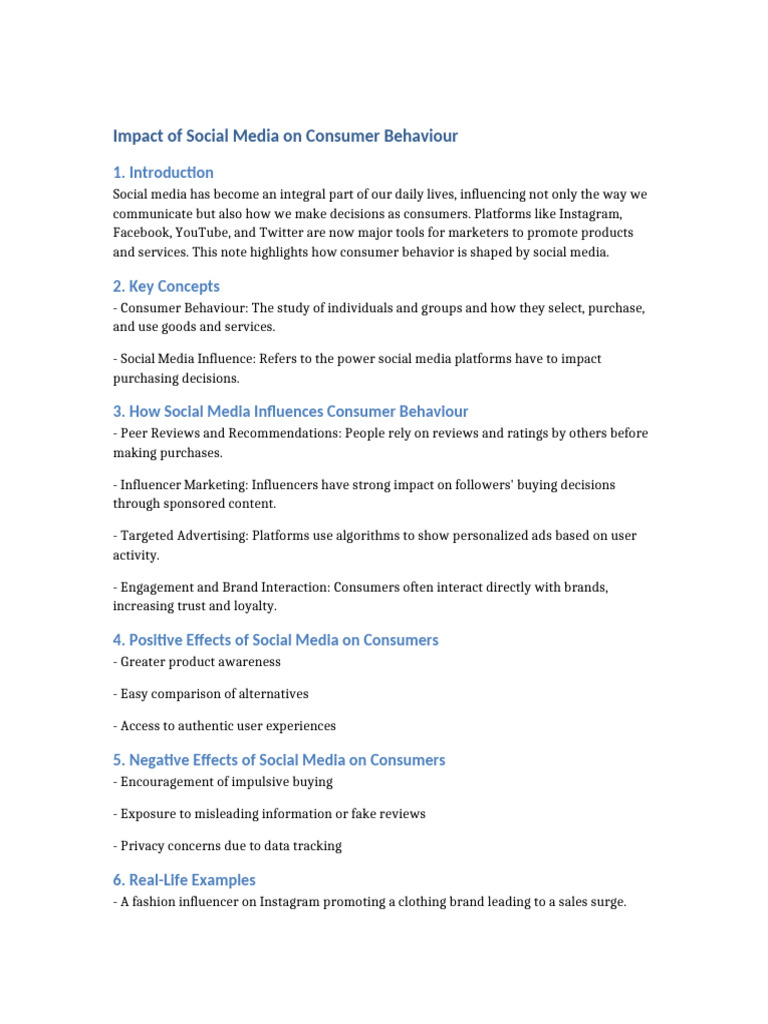 Social Media Consumer Behaviour Notes | PDF
