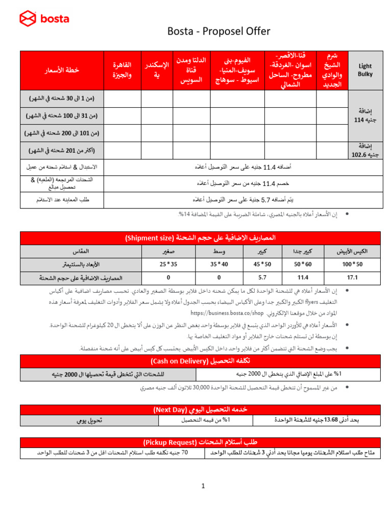 Bosta Egypt Offer - All in - New | PDF