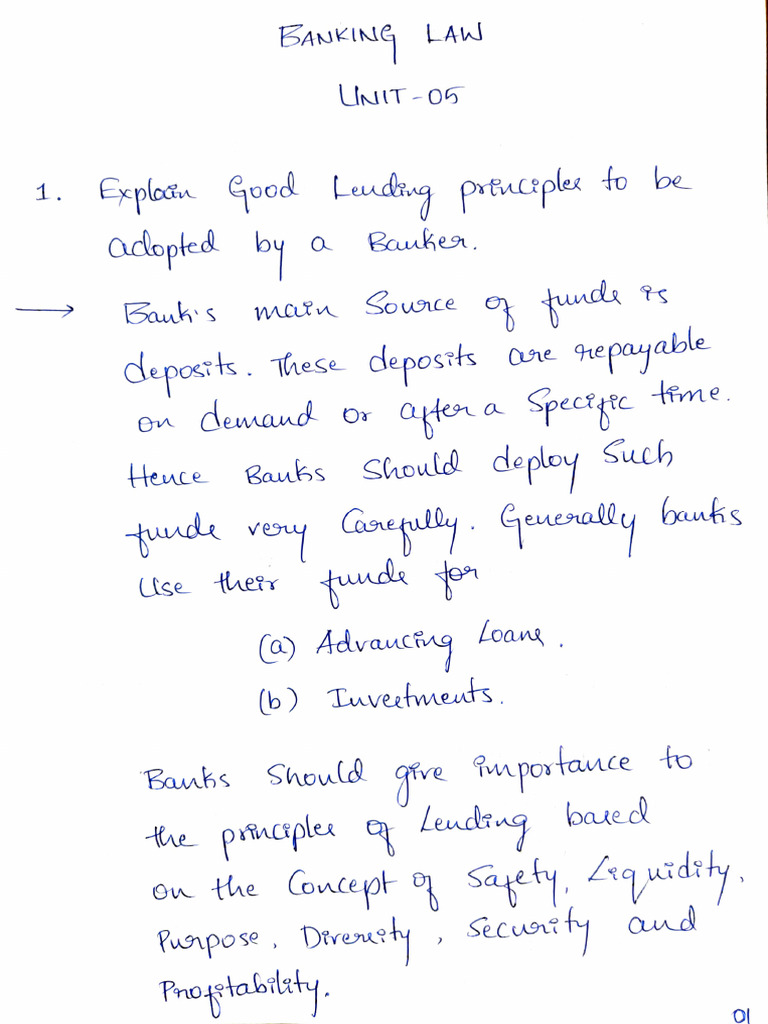 Banking Law - Unit 5 | PDF