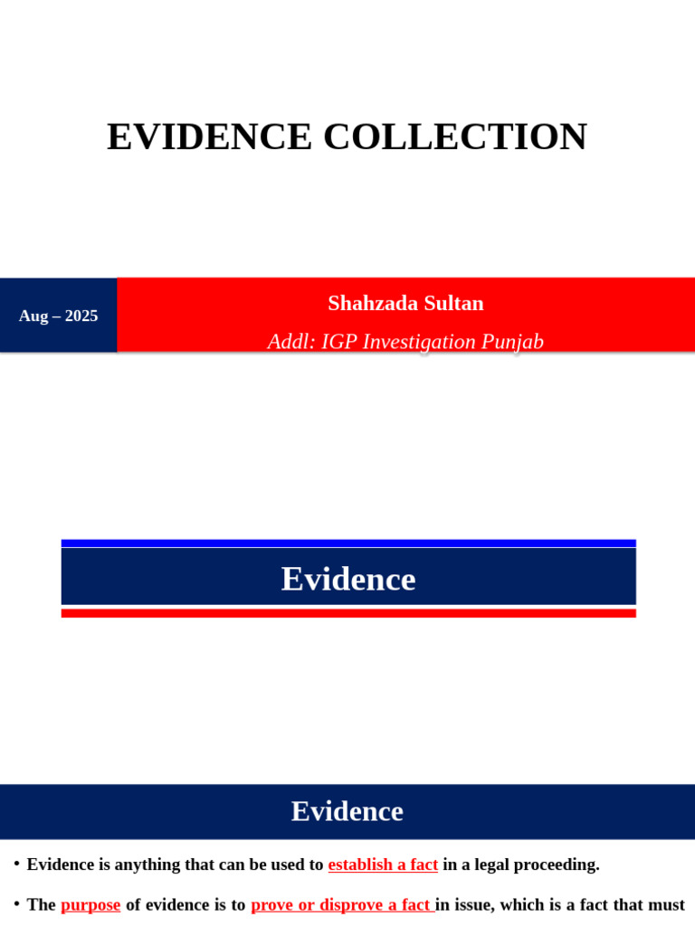 Addl. IGP Investigation Evidence Collection 03-08-2025 | PDF | Forensic ...