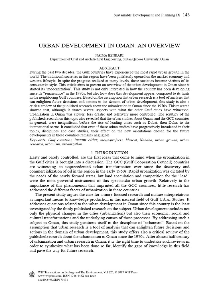 Urban Development Trends in Oman | PDF | Oman | City
