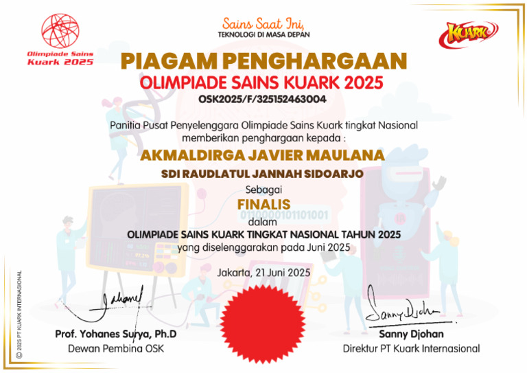 OLIMPIADE SAINS KUARK 2025 Finalis | PDF