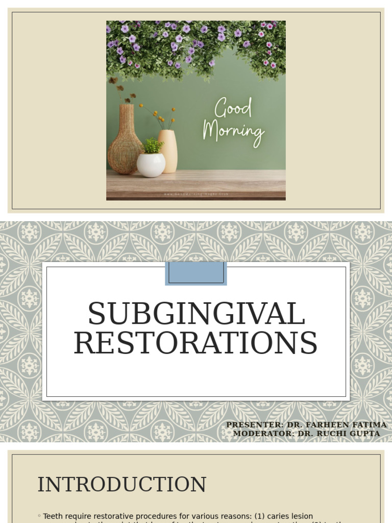 Subgingival Restoration Techniques | PDF | Periodontology | Dental ...