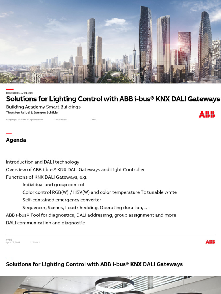 Solutions For Lighting Control With ABBi BusKNX DALI Gateways PR en V1 ...