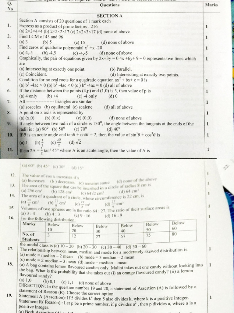 Maths pre-board paper | PDF
