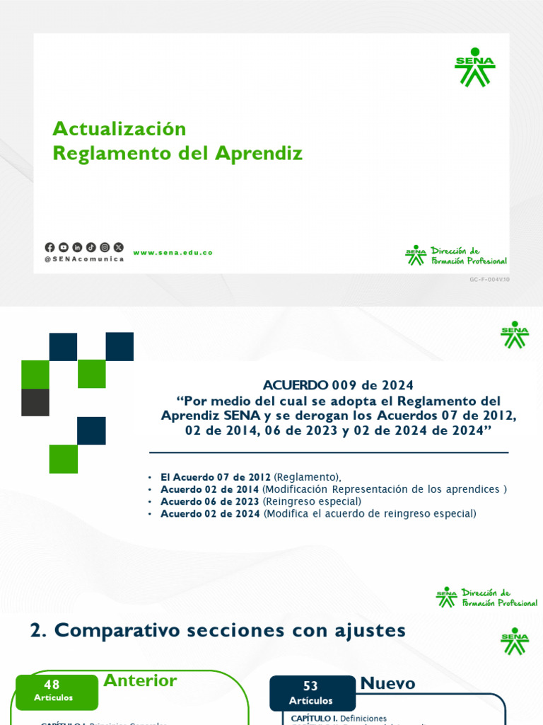 Presentación Reglamento Del Aprendiz SENA | PDF