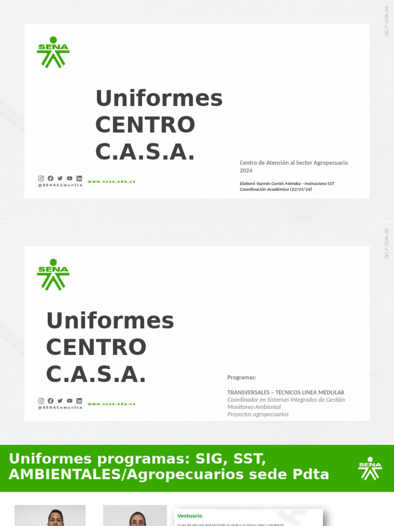 Presentacion - UNIFORMES CASA 2024 (Color Institucional-Verde) | PDF ...
