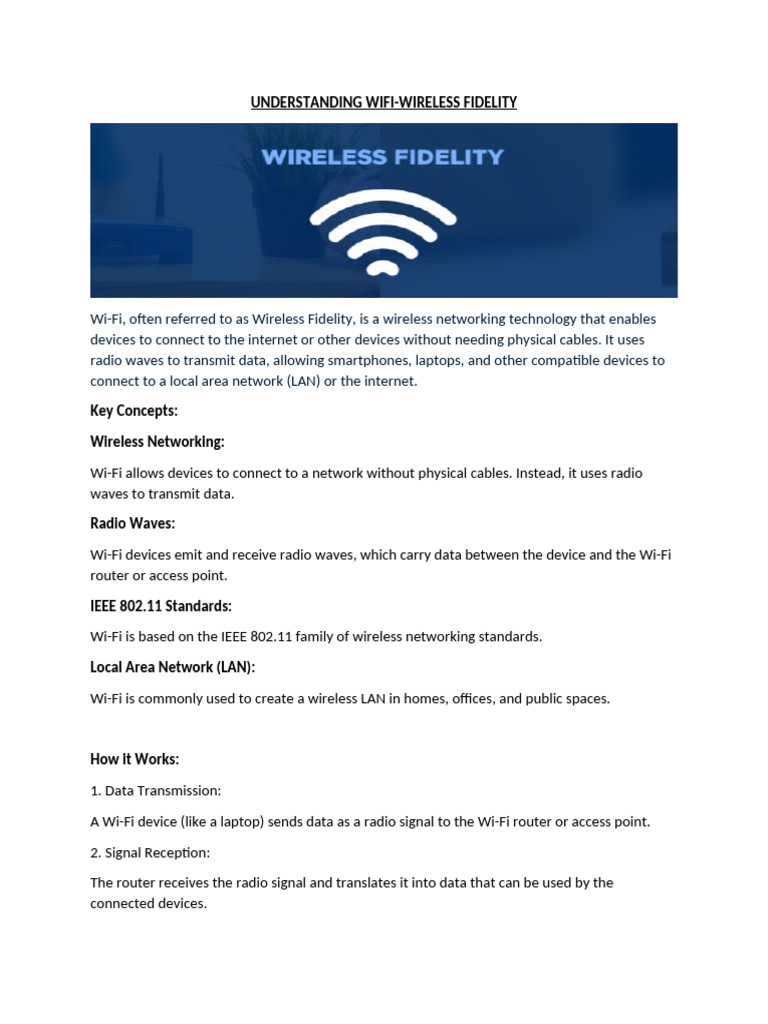 Understanding WIFI-Wireless Fidelity | PDF | Wi Fi | Wireless Access Point