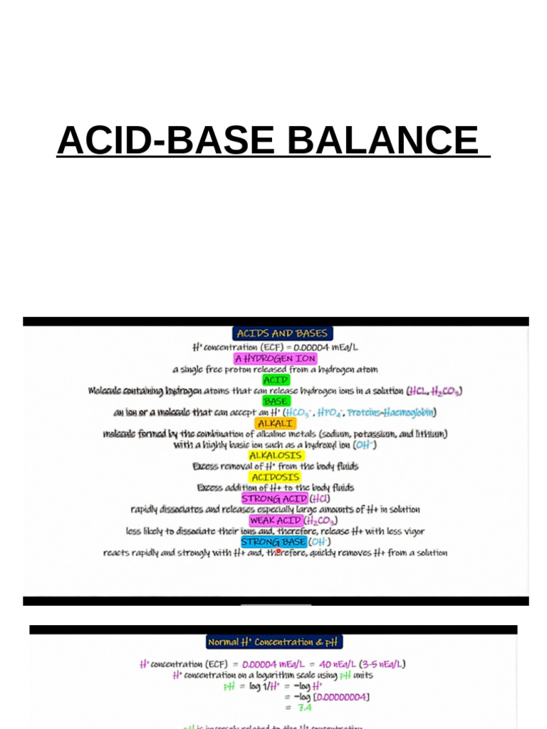Acid Base Balance | PDF