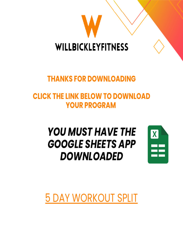 5-Day Workout Split Download Guide | PDF