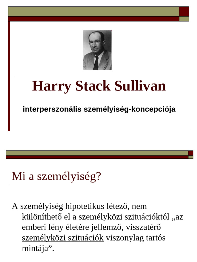 Harry Stack Sullivan | PDF