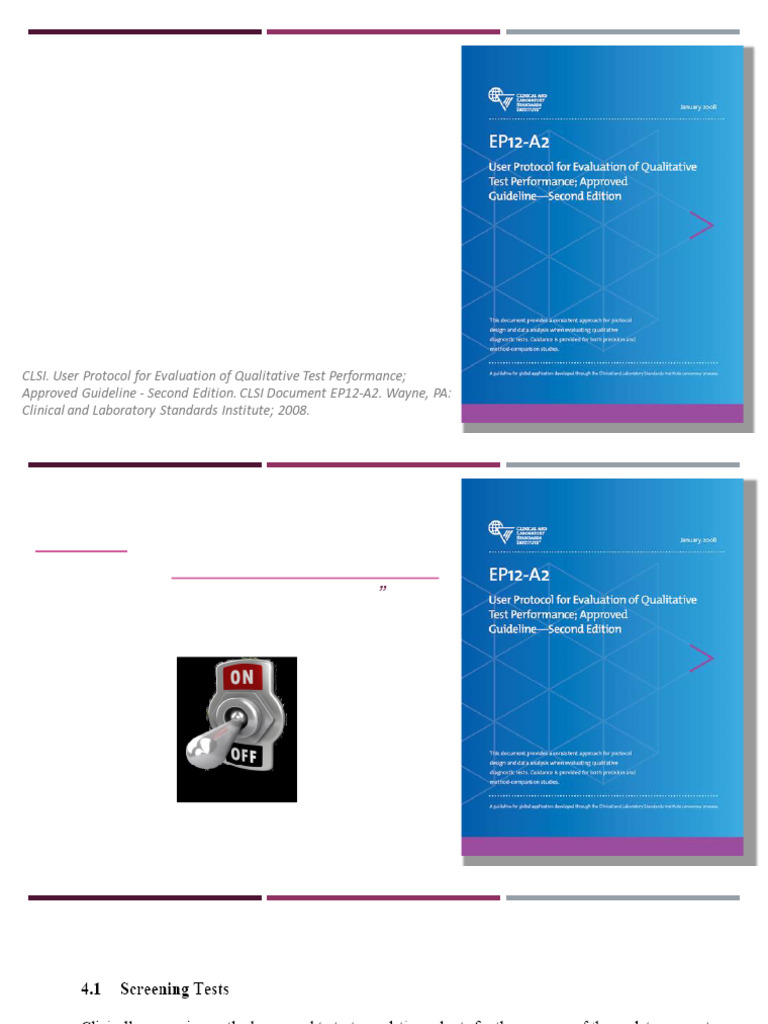 CLSI EP12-A2 Guidelines for Test Evaluation | PDF | Verification And ...