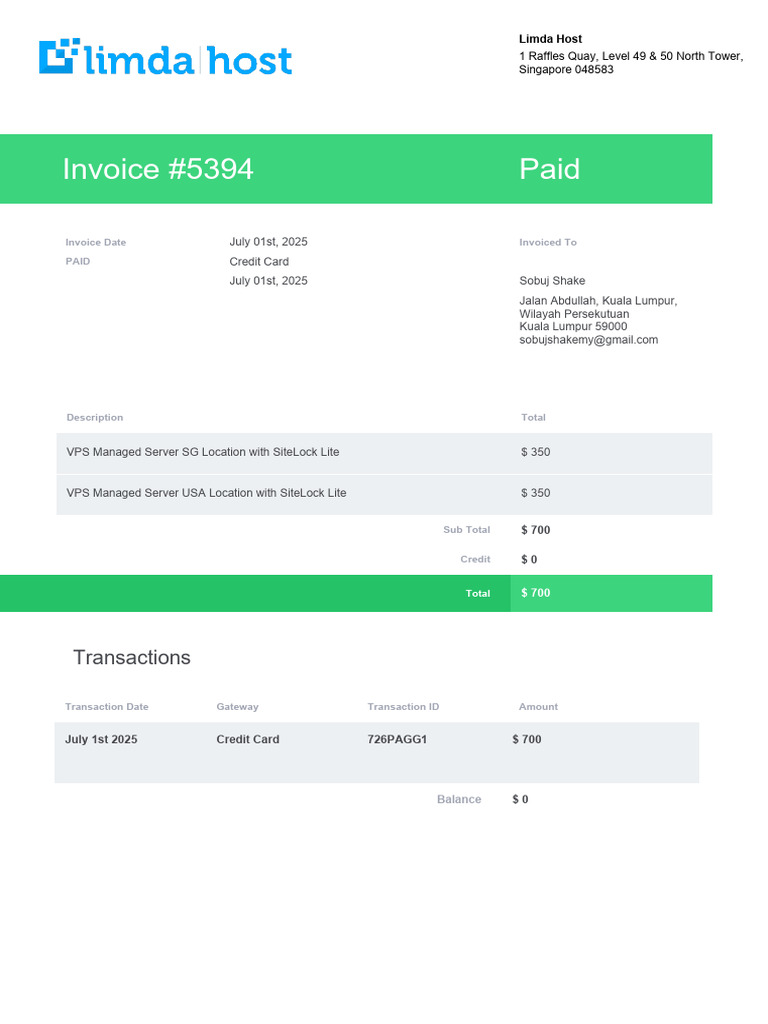 Invoice 5394 | PDF