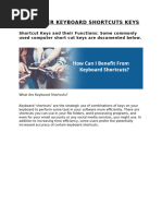 List of Commonly Used Keyboard Shortcuts For VA | PDF