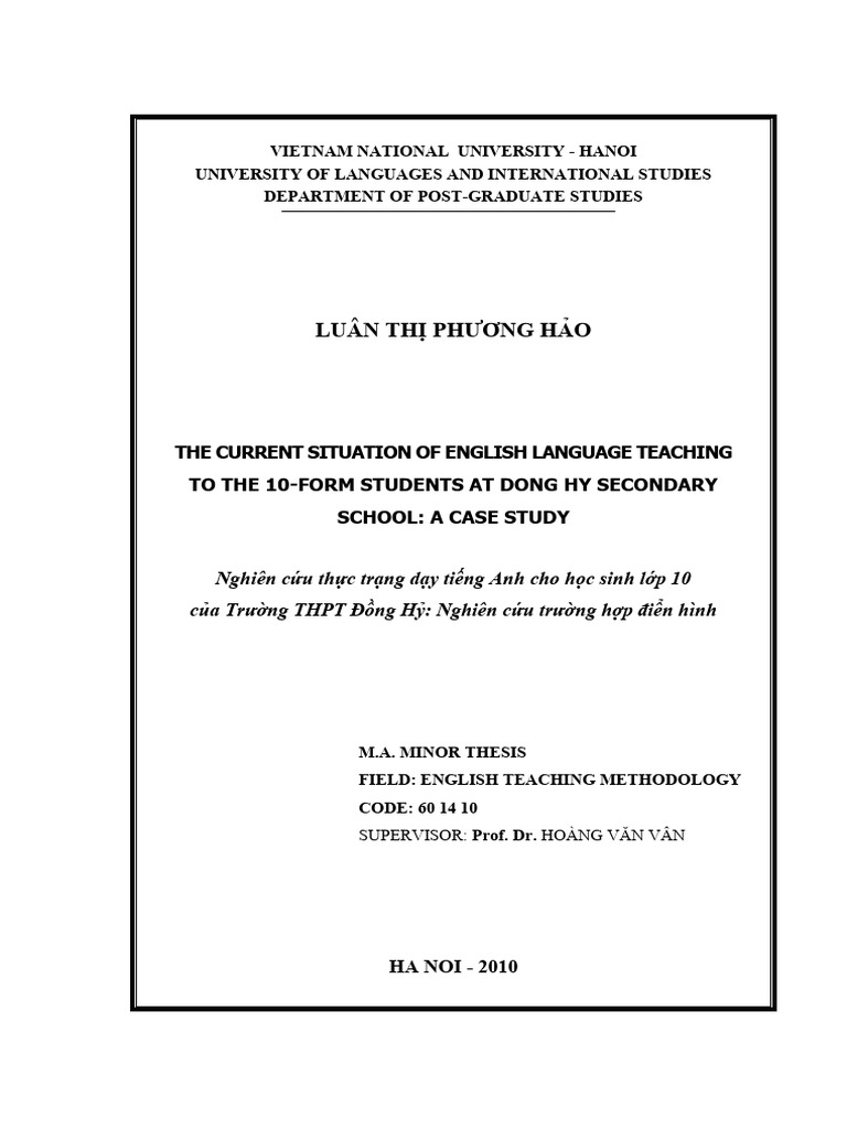 English Teaching in Dong Hy School | PDF | Language Education | Learning