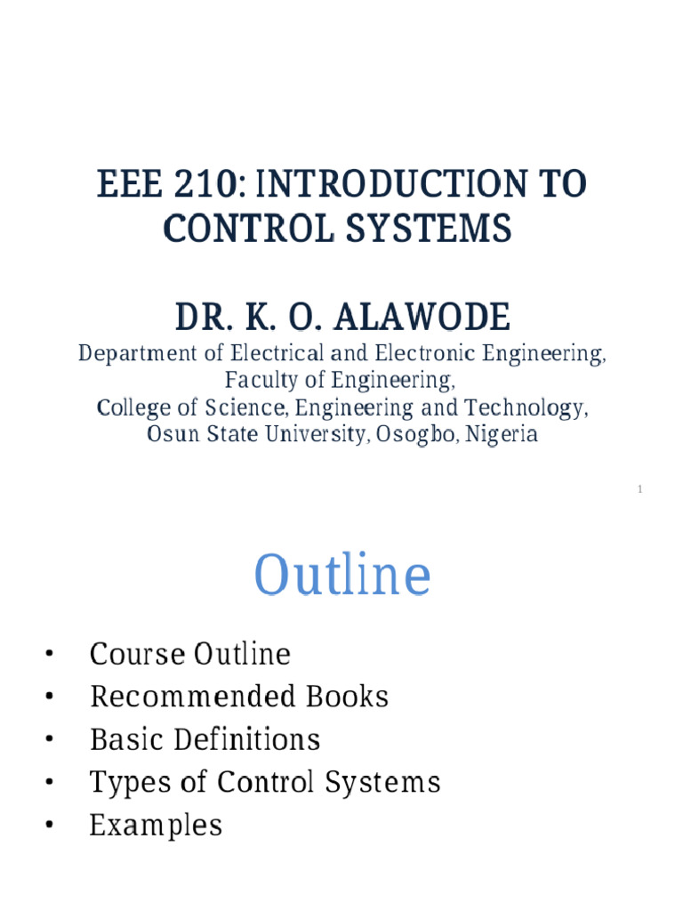 EEE 210 Control Systems - Phoenix | PDF