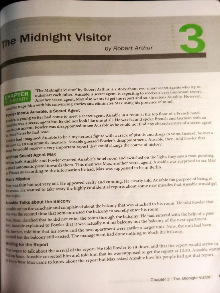 Summary of "The Midnight Visitor" | PDF
