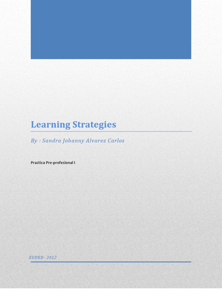 Learning Strategies | PDF